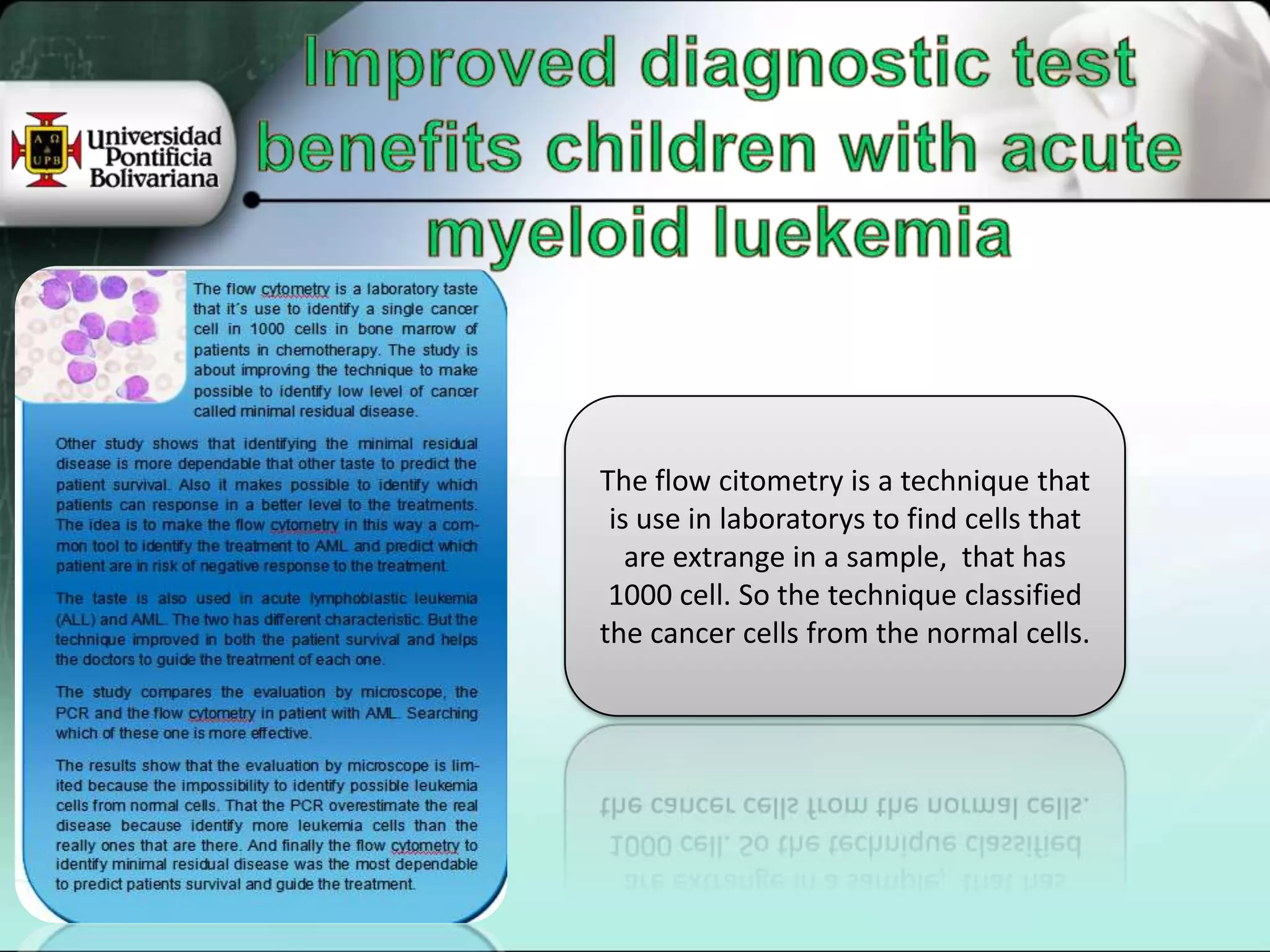 Improved diagnostic test benefits children with acute myeloid | PPT