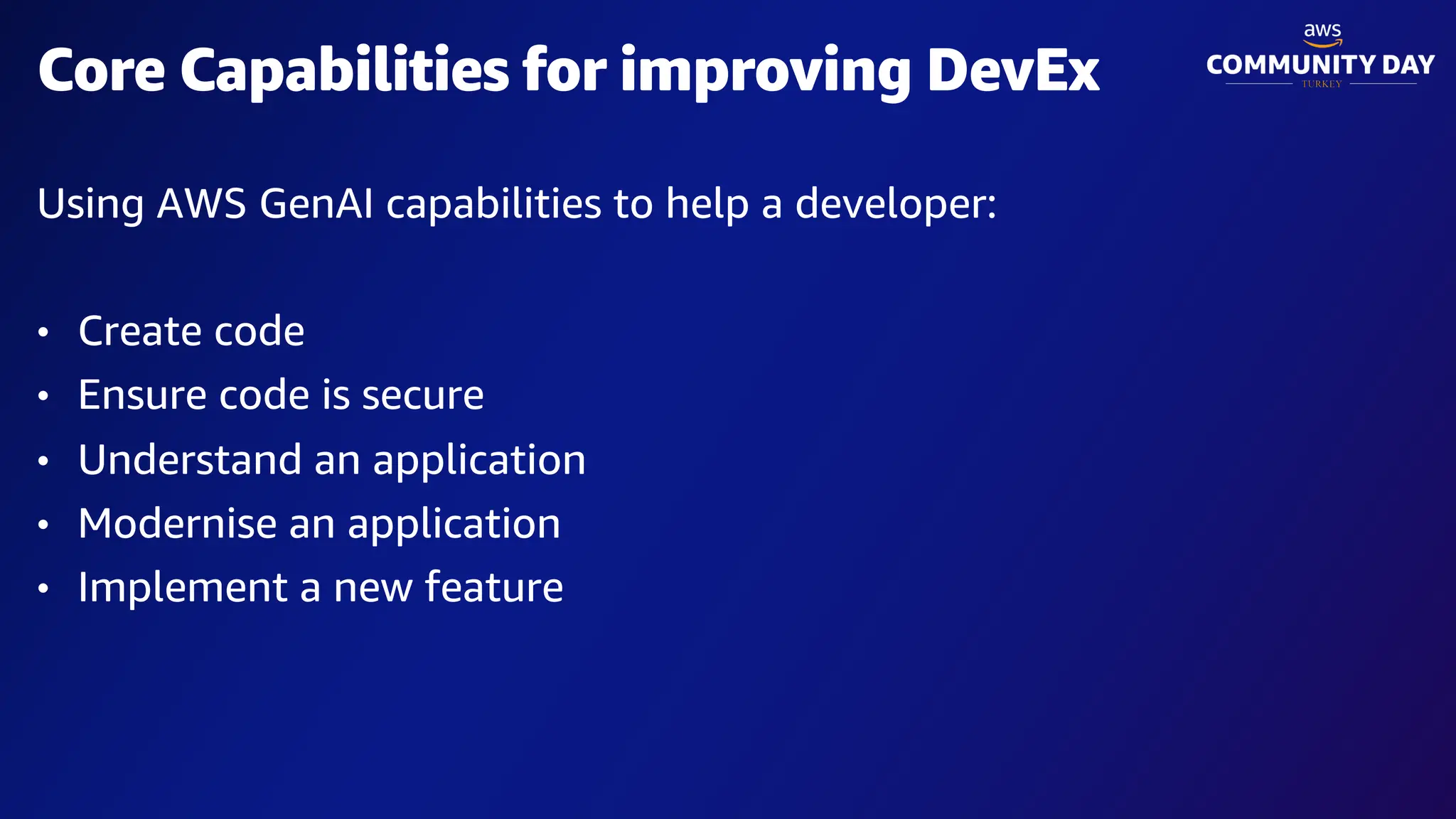 Improve developer productivity using AWS GenAI capabilities | PPT