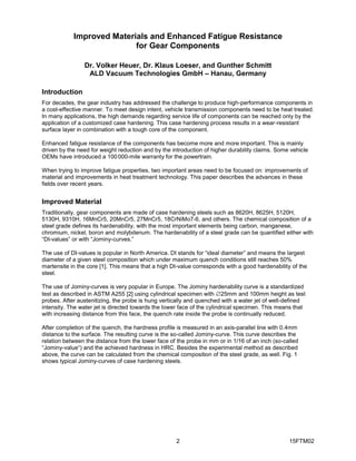 Improved Material and Enhanced Fatigue Resistance for Gear Components | PDF