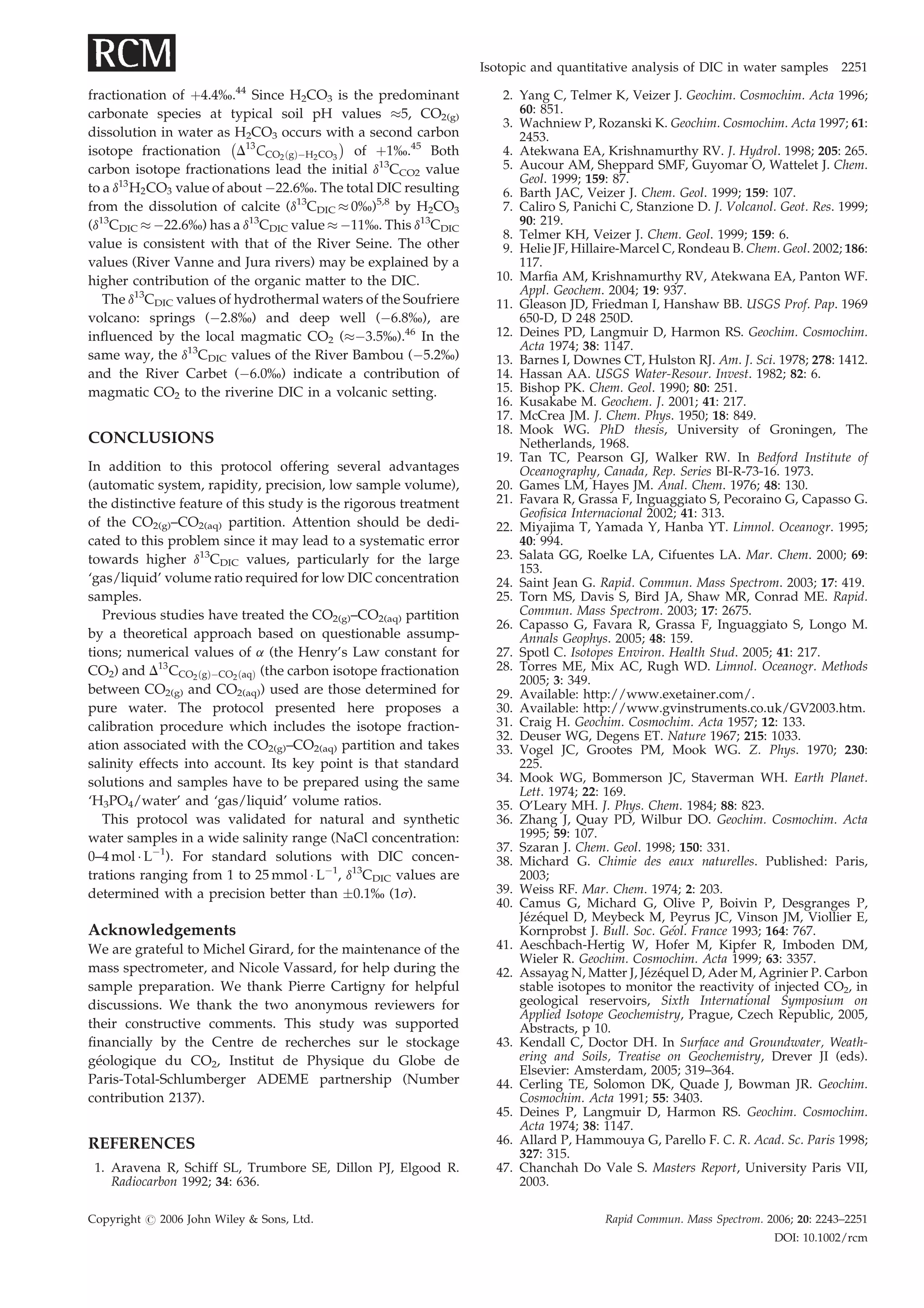 Improved method for analysis of dic in natural water samples | PDF