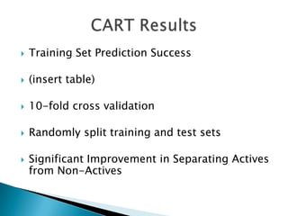 Improved Predictions in Structure-Based Drug Design Using CART and Bayesian Models | PPTX