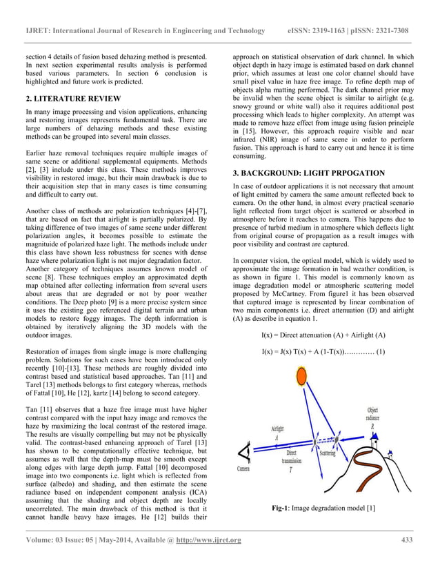 Improved single image dehazing by fusion | PDF