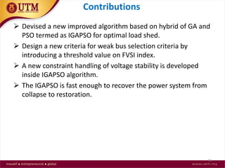 Improved technique for under voltage load shedding using Genetic ...