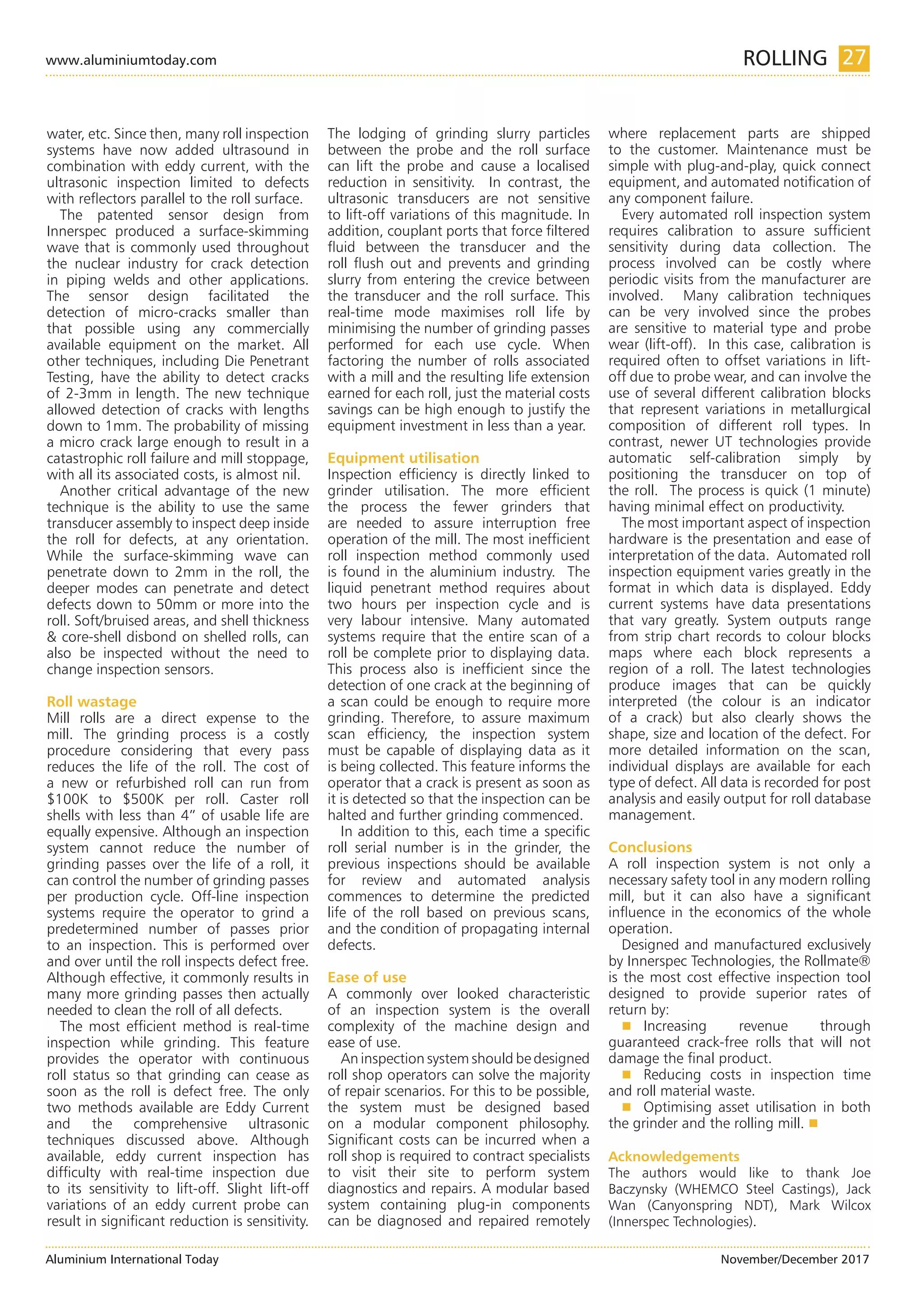 Improved Technologies for Mill Roll Inspection | PDF