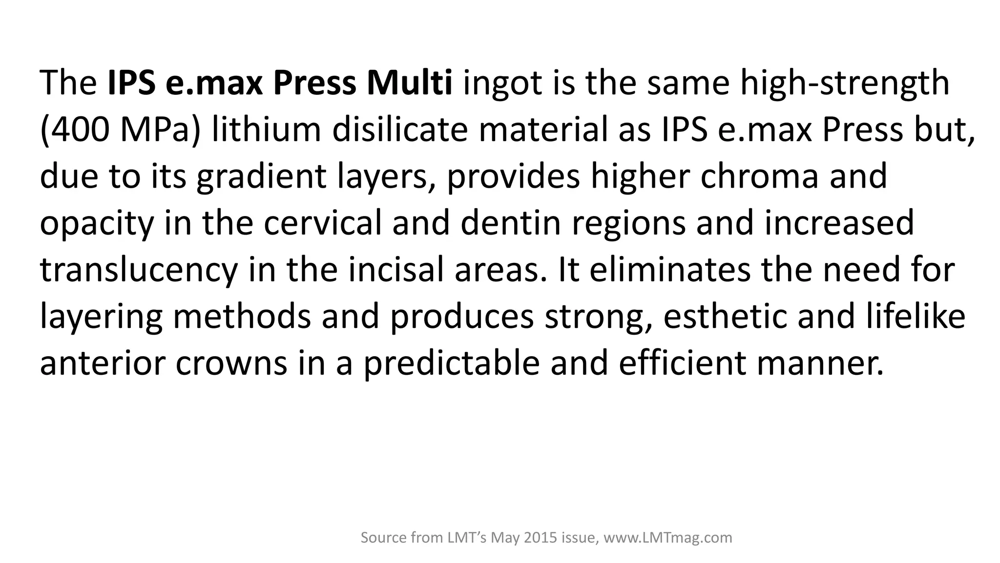 Improve efficiency with IPS e.max Press Multi | PDF