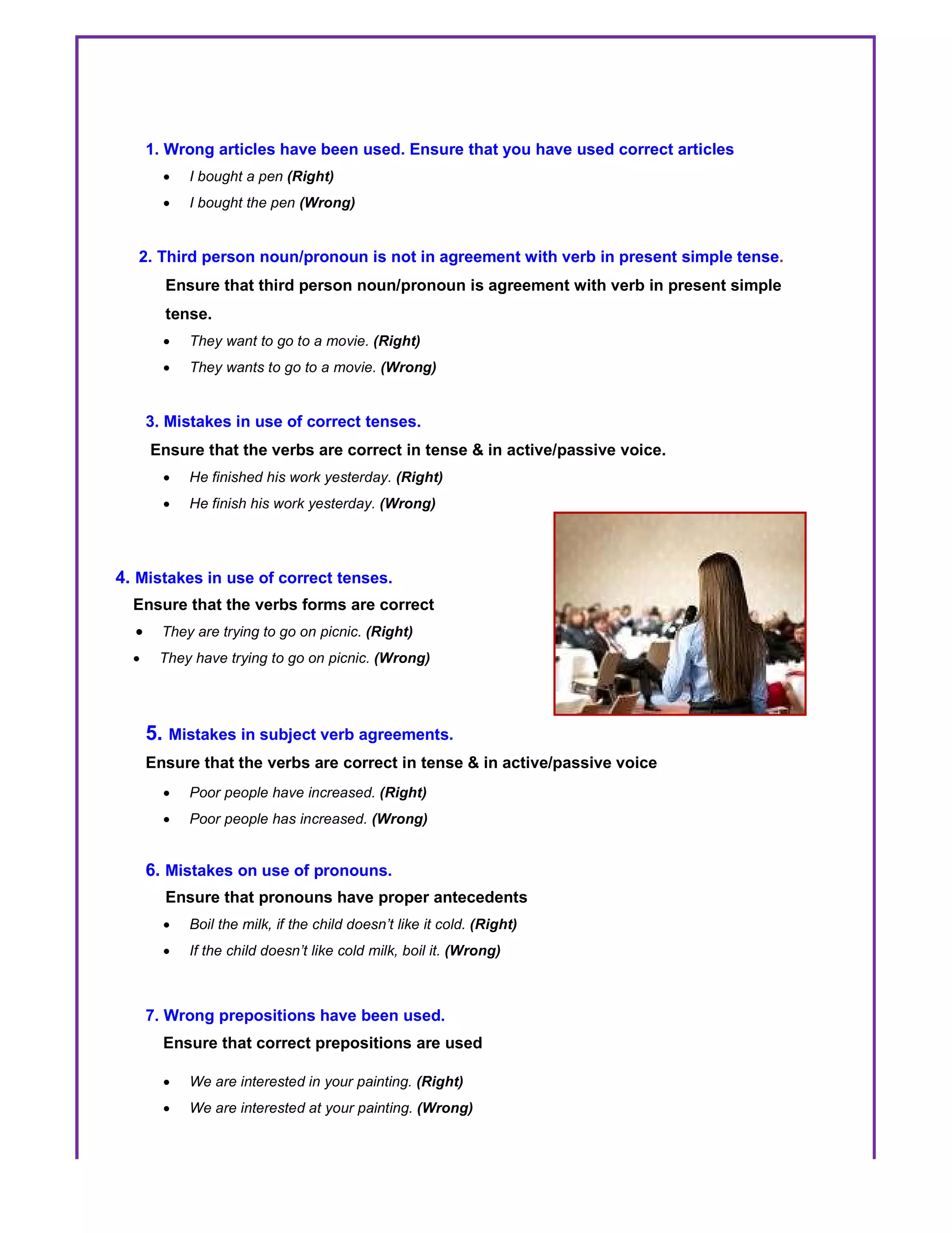 Improve english grammar in 10 lessons | PDF