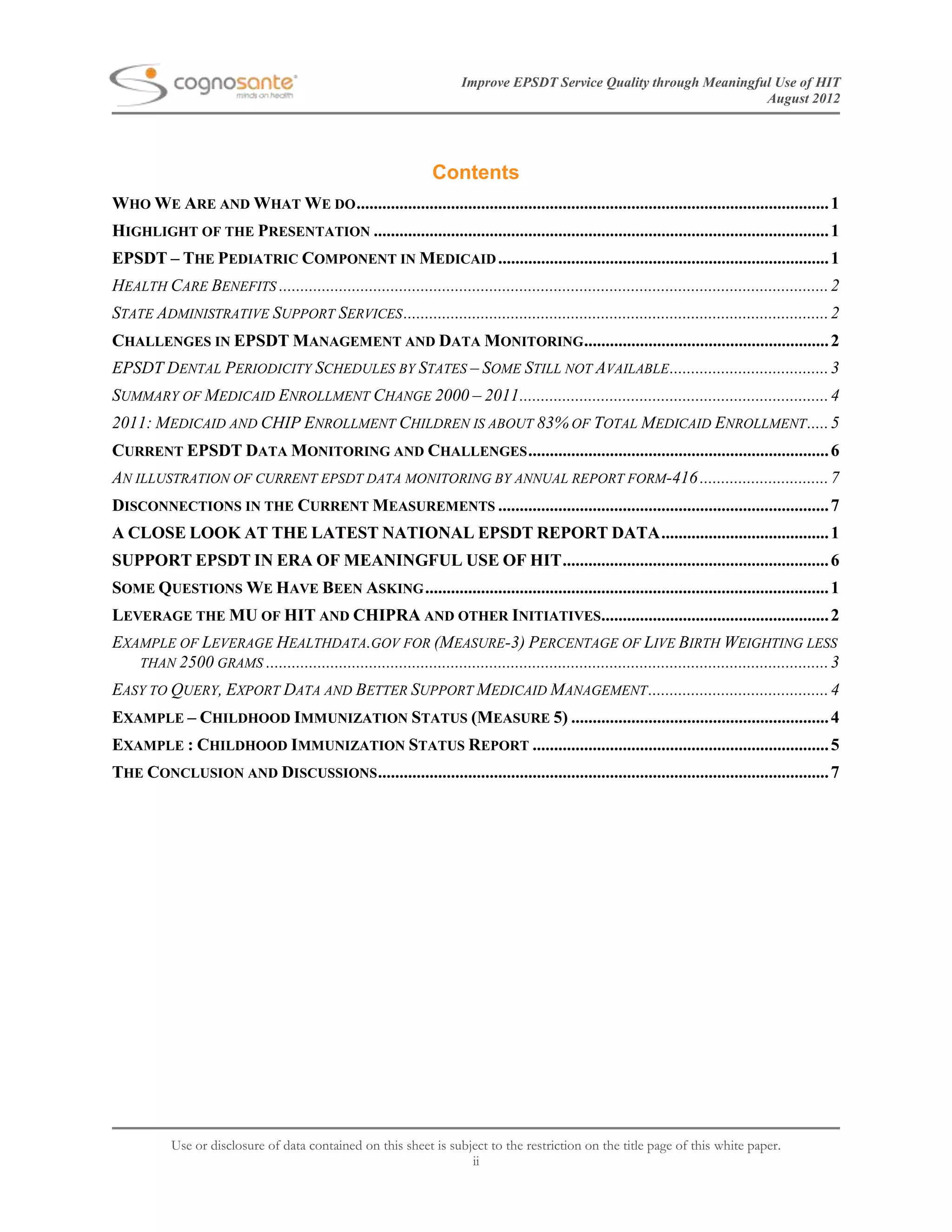 Improve EPSDT Service Quality Through Meaningful Use of IT | DOCX