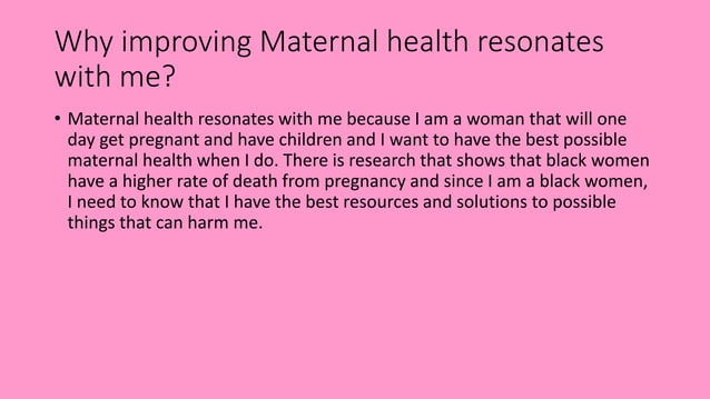 Improve maternal health | PPT
