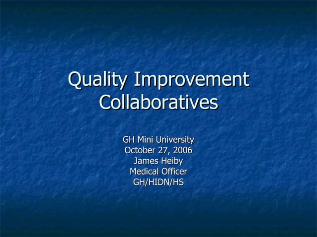Improvement Collaboratives | PPT
