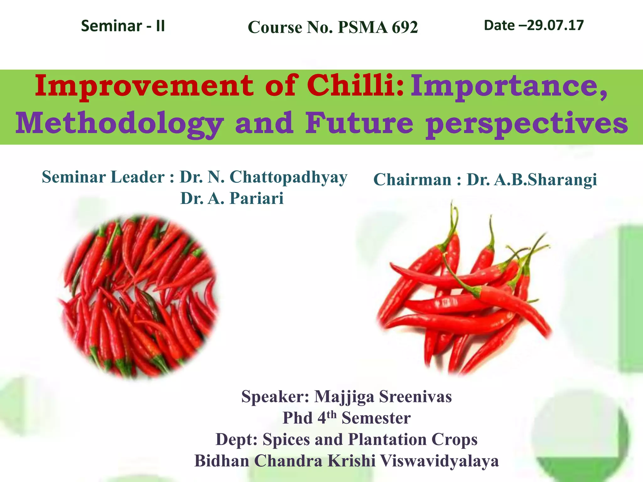 Improvement of chilli | PPTX