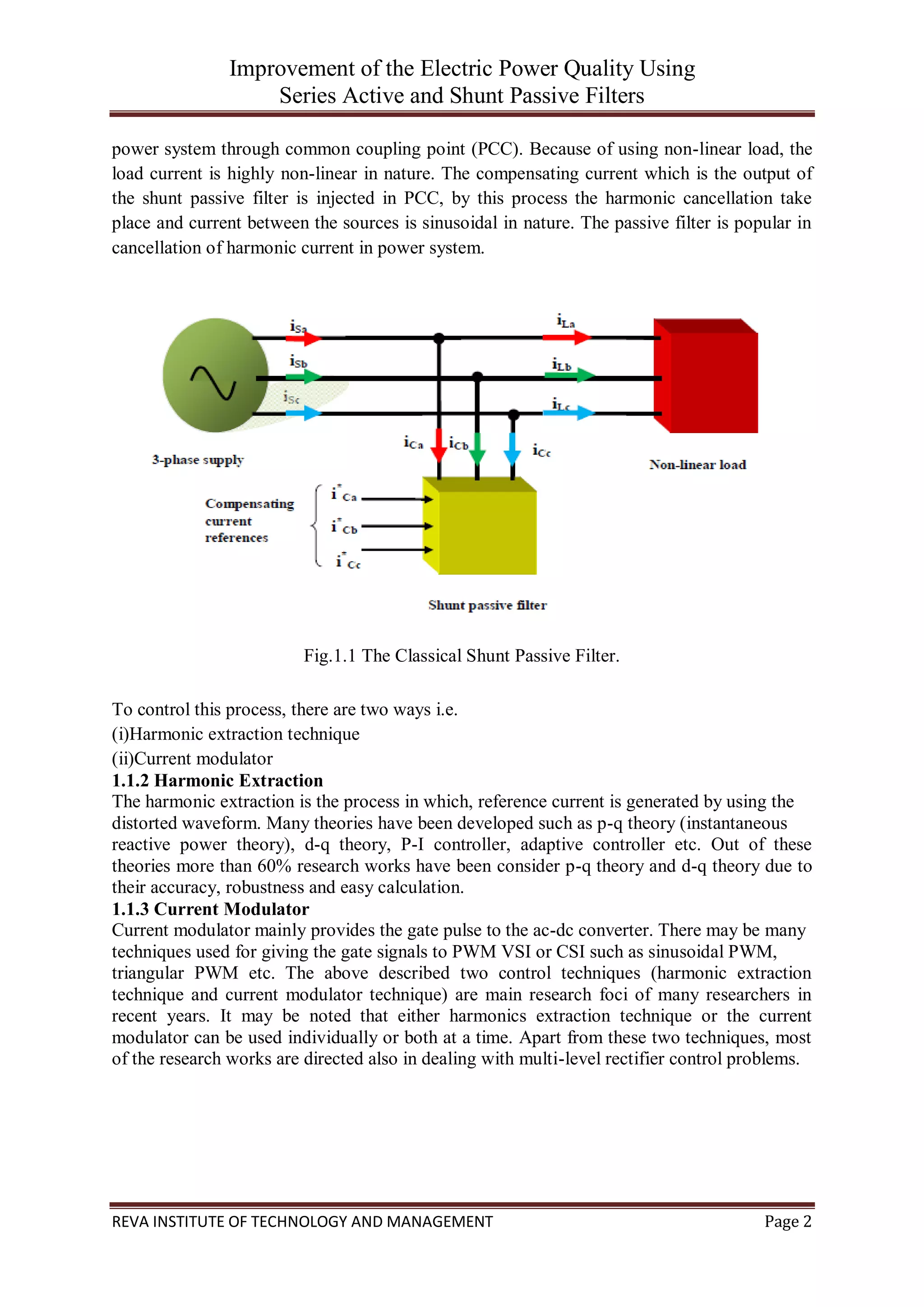 report of Improvement of the Electric Power Quality Using Series Active and Shunt Passive ...