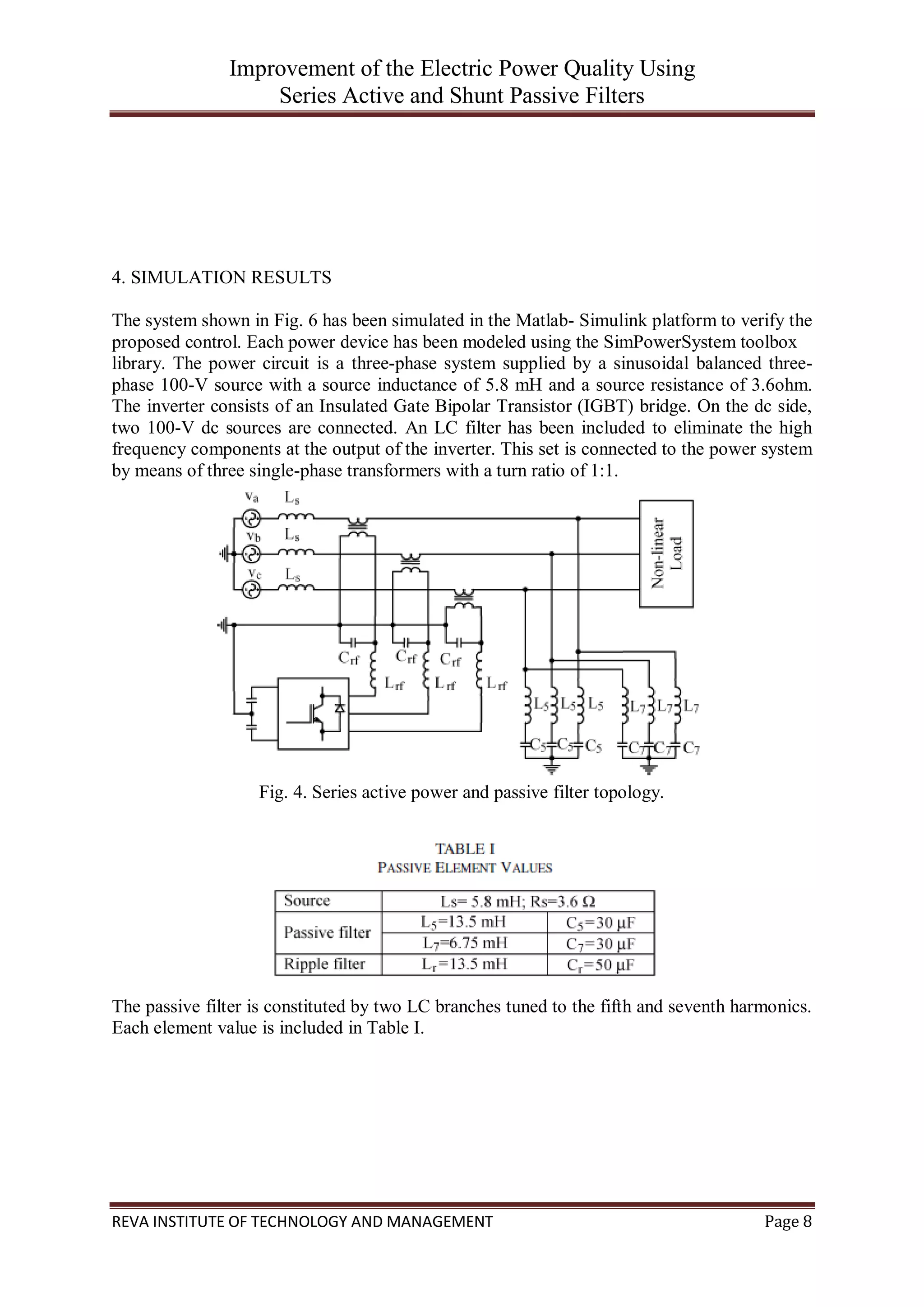 report of Improvement of the Electric Power Quality Using Series Active ...