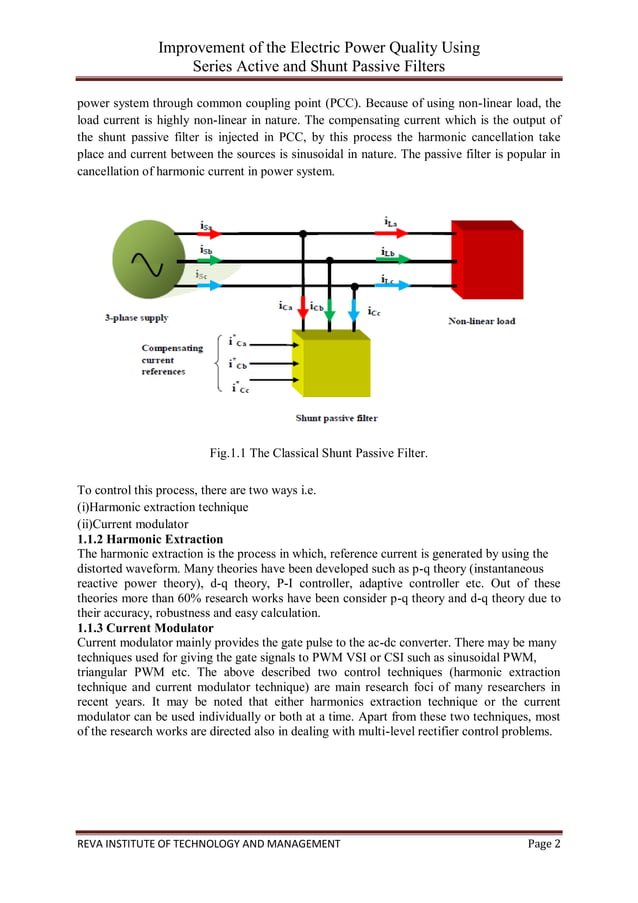 report of Improvement of the Electric Power Quality Using Series Active and Shunt Passive ...