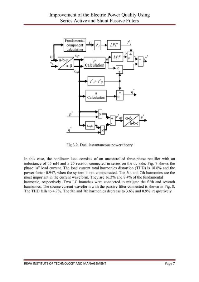 report of Improvement of the Electric Power Quality Using Series Active and Shunt Passive ...