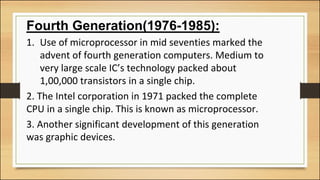 Improvement of hardware in computer generation | PPT