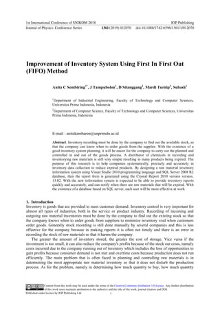 Inventory System | PDF