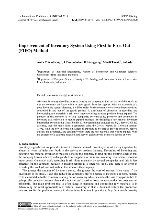 Inventory System | PDF