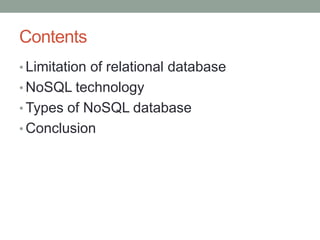 Improvement of no sql technology for relational databases v2 | PPTX