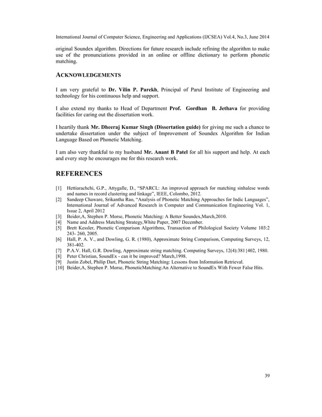 Improvement Of Soundex Algorithm For Indian Language Based On Phonetic Matching Pdf