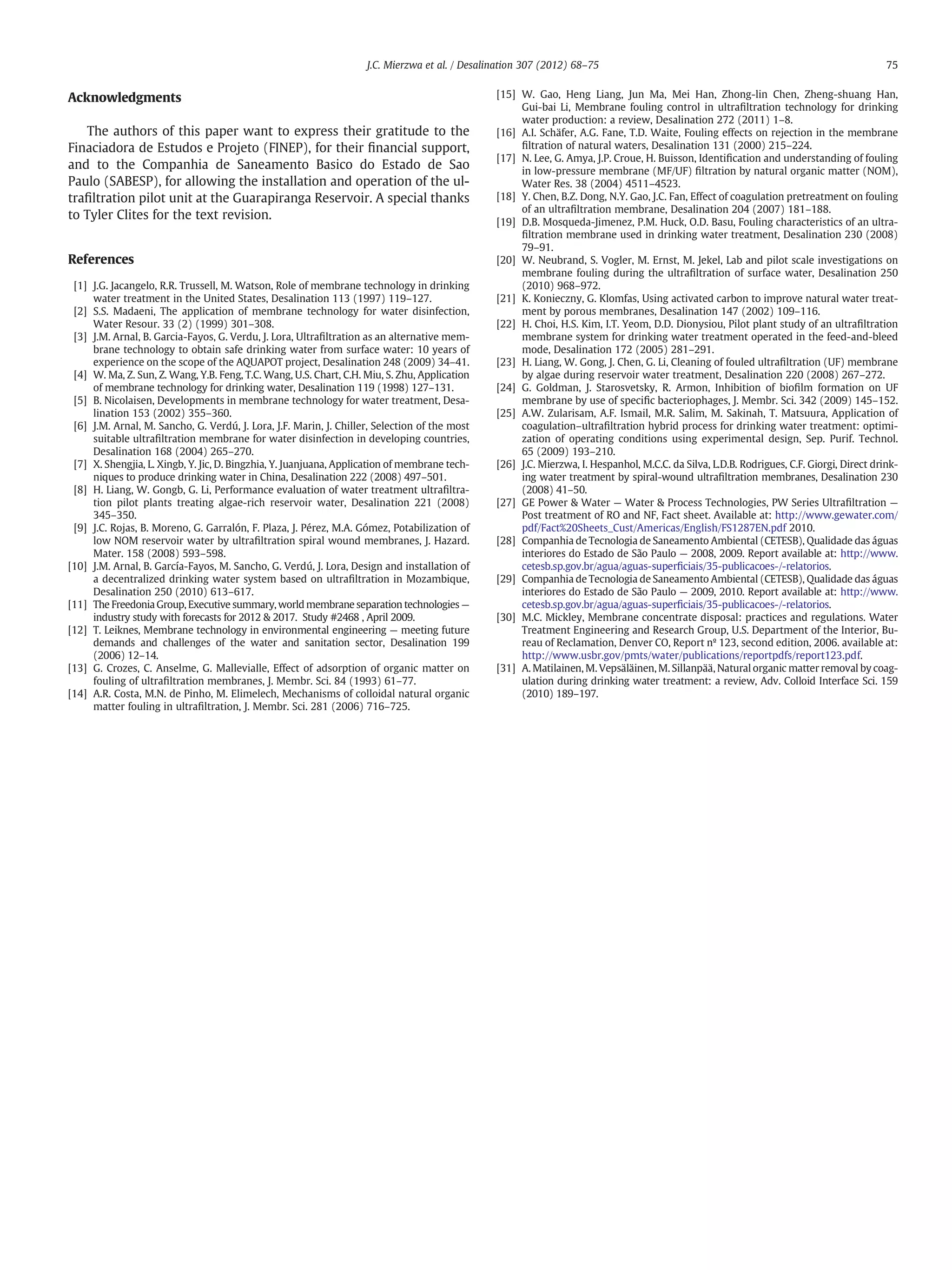 Improvement of uf membrane performance | PDF