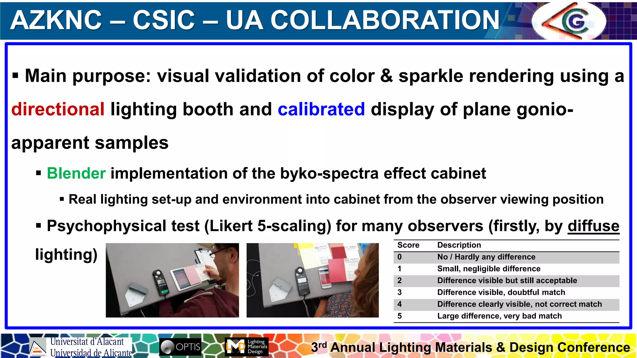 Improvement of visual rendering of color and texture | PPT