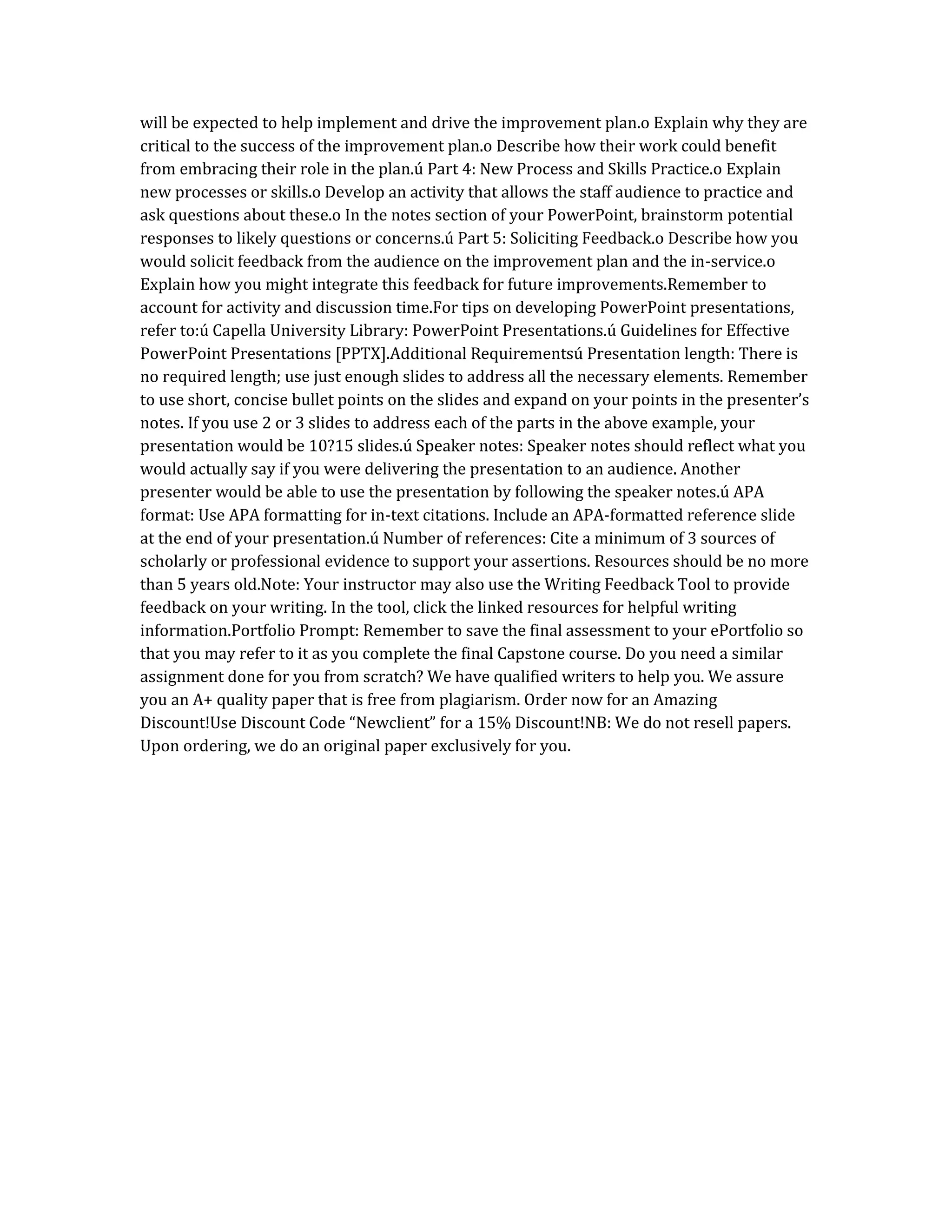 Improvement Plan Presentation My Nursing Experts.pdf