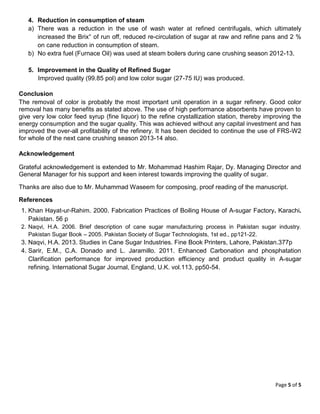 Improvements in cane sugar refining at ssm | DOCX