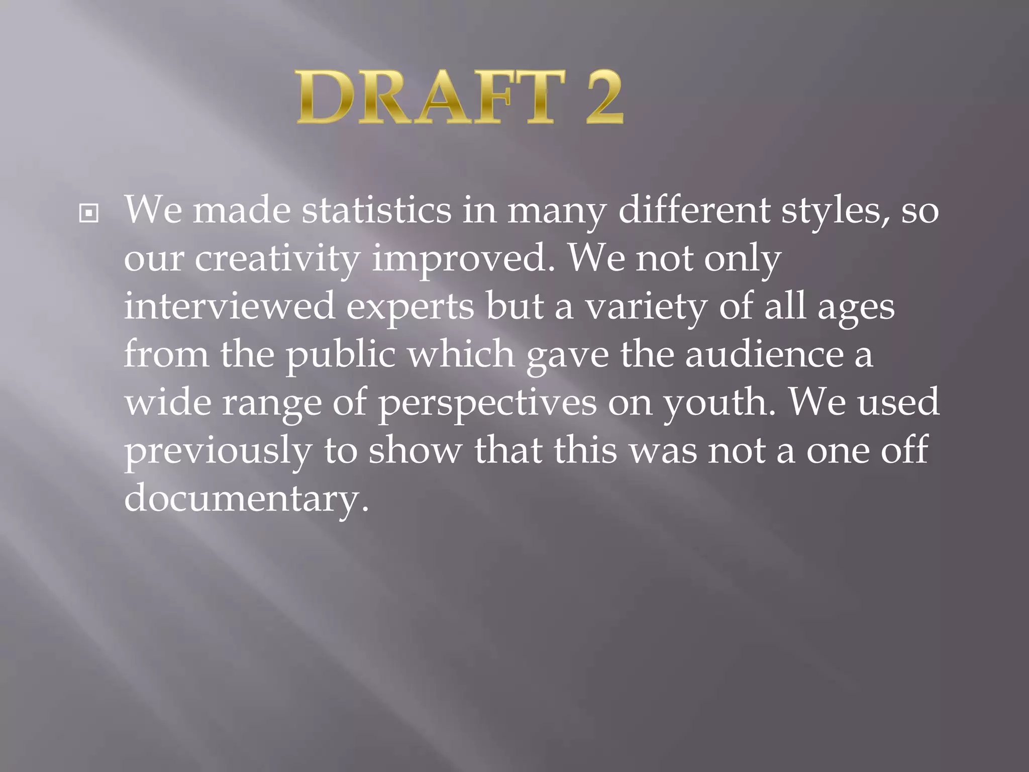 Improvements in drafts | PPT