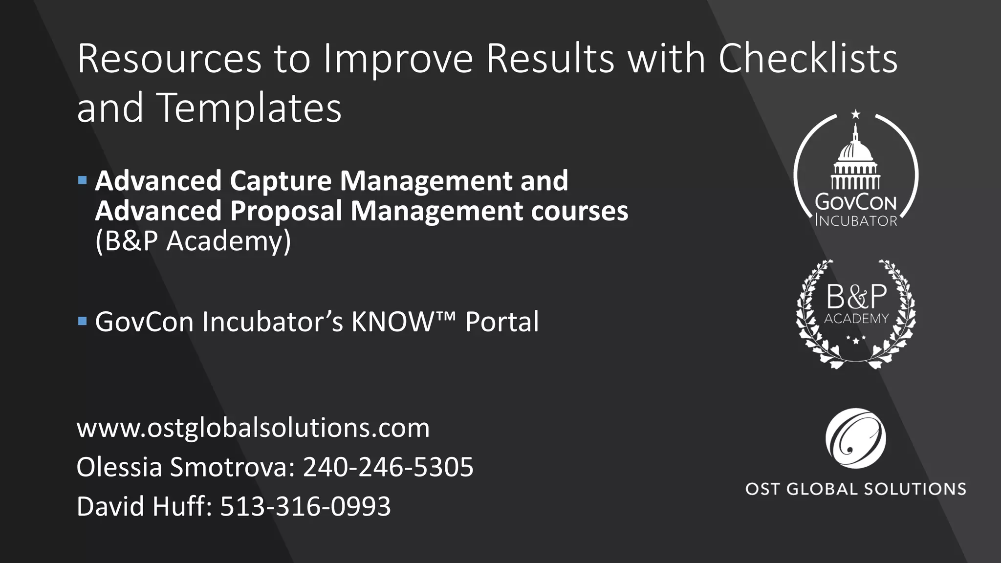 Improving Your Government Proposals' Pwin Part 6-Checklists and ...