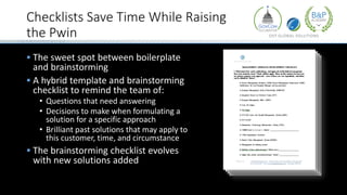 Improving Your Government Proposals' Pwin Part 6-Checklists and ...