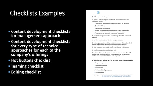 Improving Your Government Proposals' Pwin Part 6-Checklists and ...