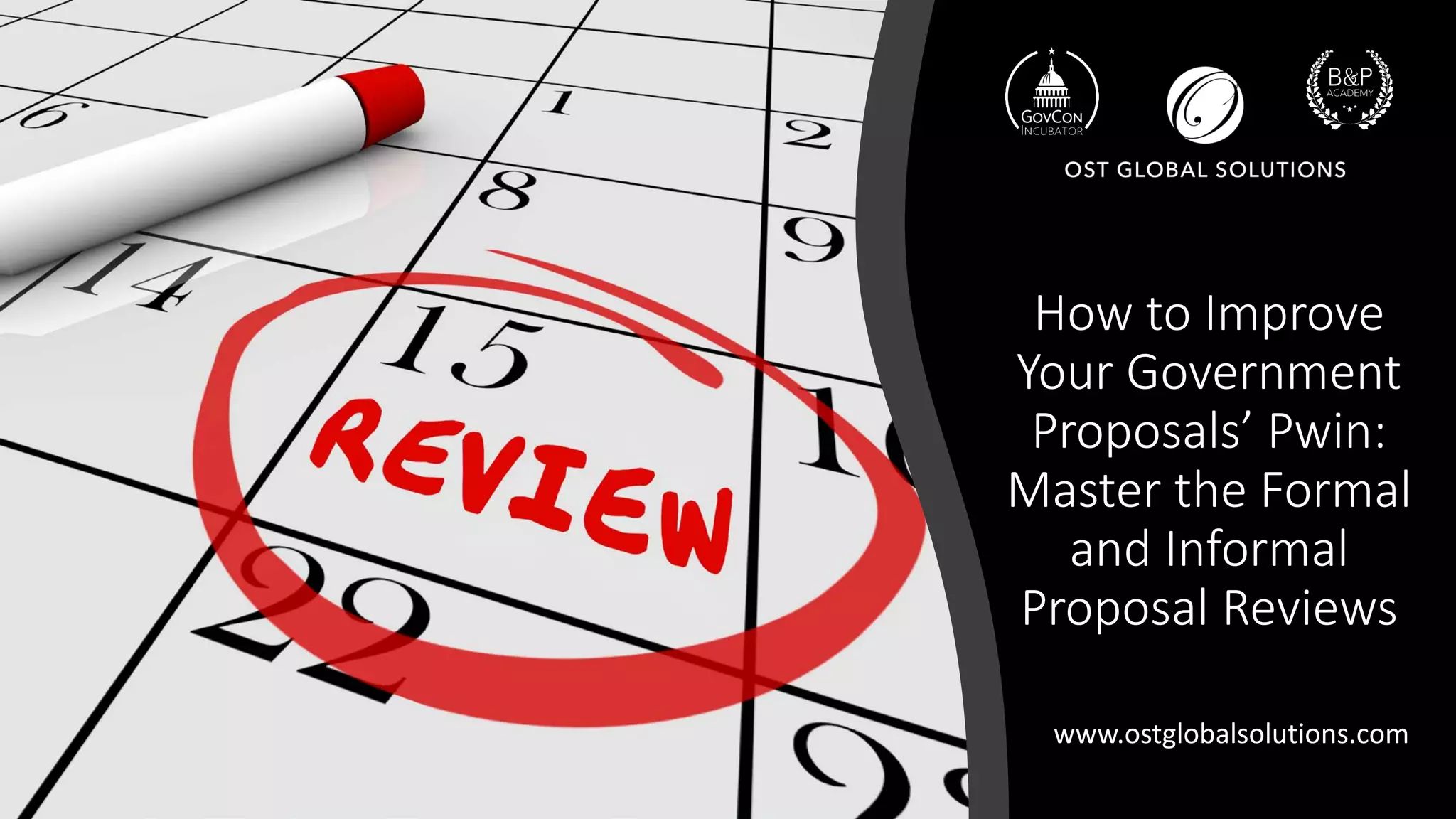 Improving Your Government Proposals' Pwin Part 7: Formal and Informal ...