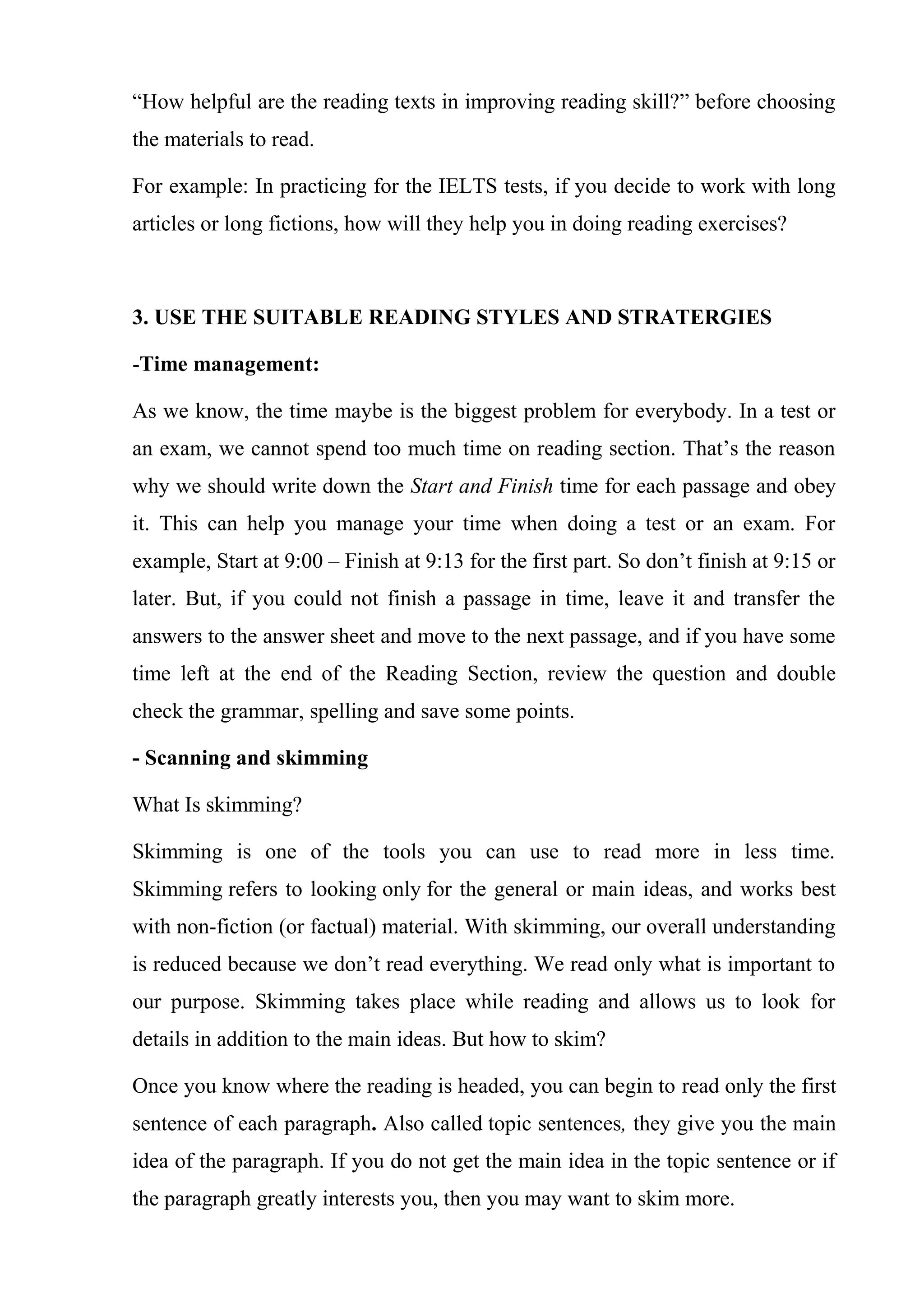 Improve reading skill | PDF