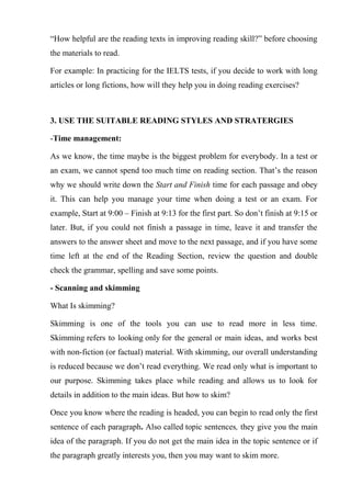 Improve reading skill | PDF