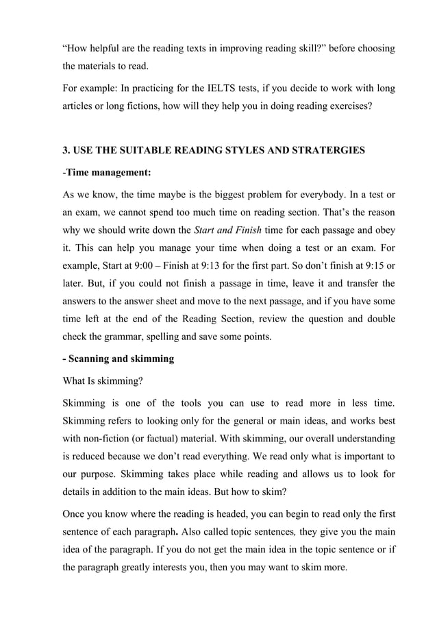 Improve reading skill | PDF