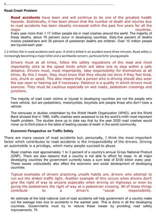 Improve road safety report | DOCX