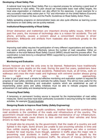 Improve road safety report | DOCX
