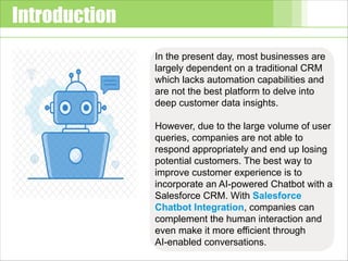 Improves Customer Experience by Salesforce Chatbot Integration | PDF ...
