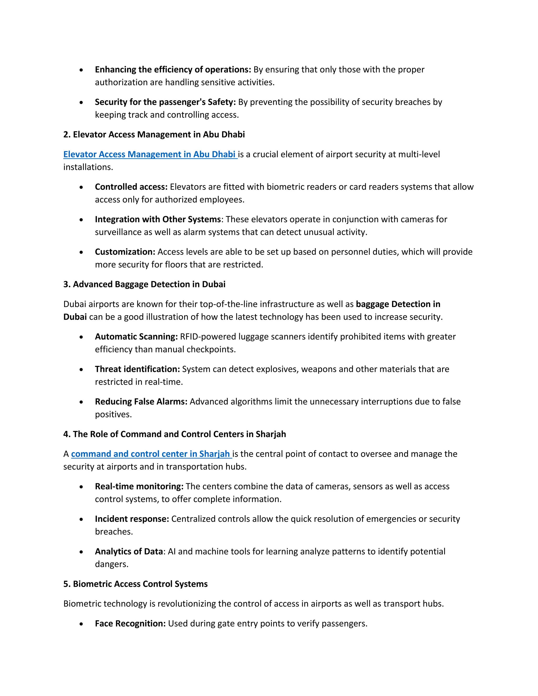 Improve Security in Airports and Transportation Hubs with Access Control in UAE | PDF