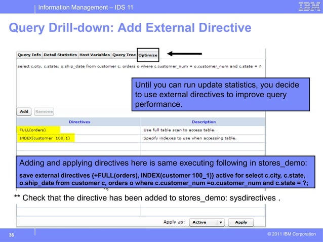 Improve speed and performance of informix 11.xx part 2 | PDF