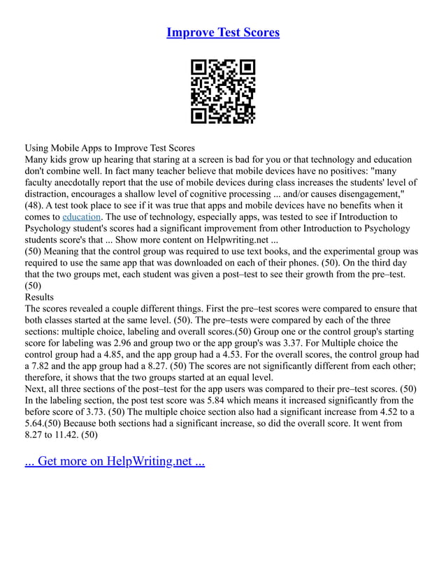 Improve Test Scores | PDF