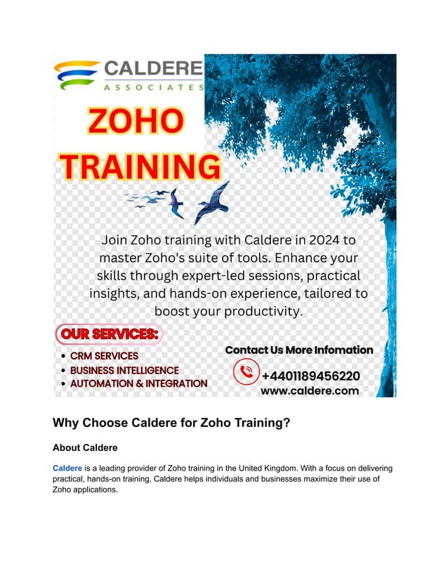 Improve Workflow And Automate Tasks With Advanced Zoho Trainingpdf