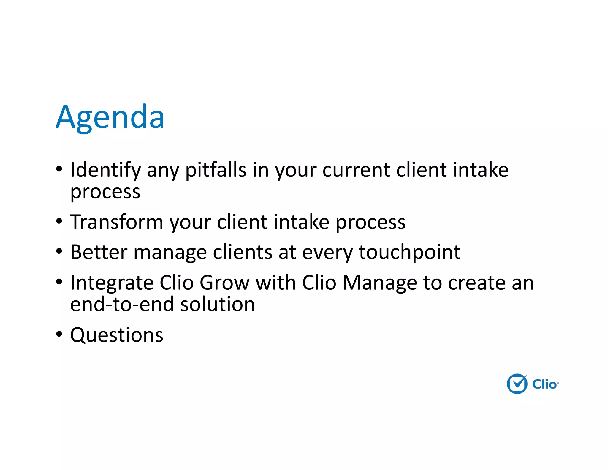 Improve your client intake process with Clio Grow | PDF