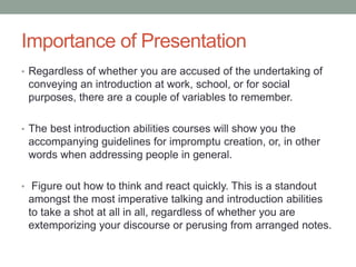 Improve your presentation skill | PPTX