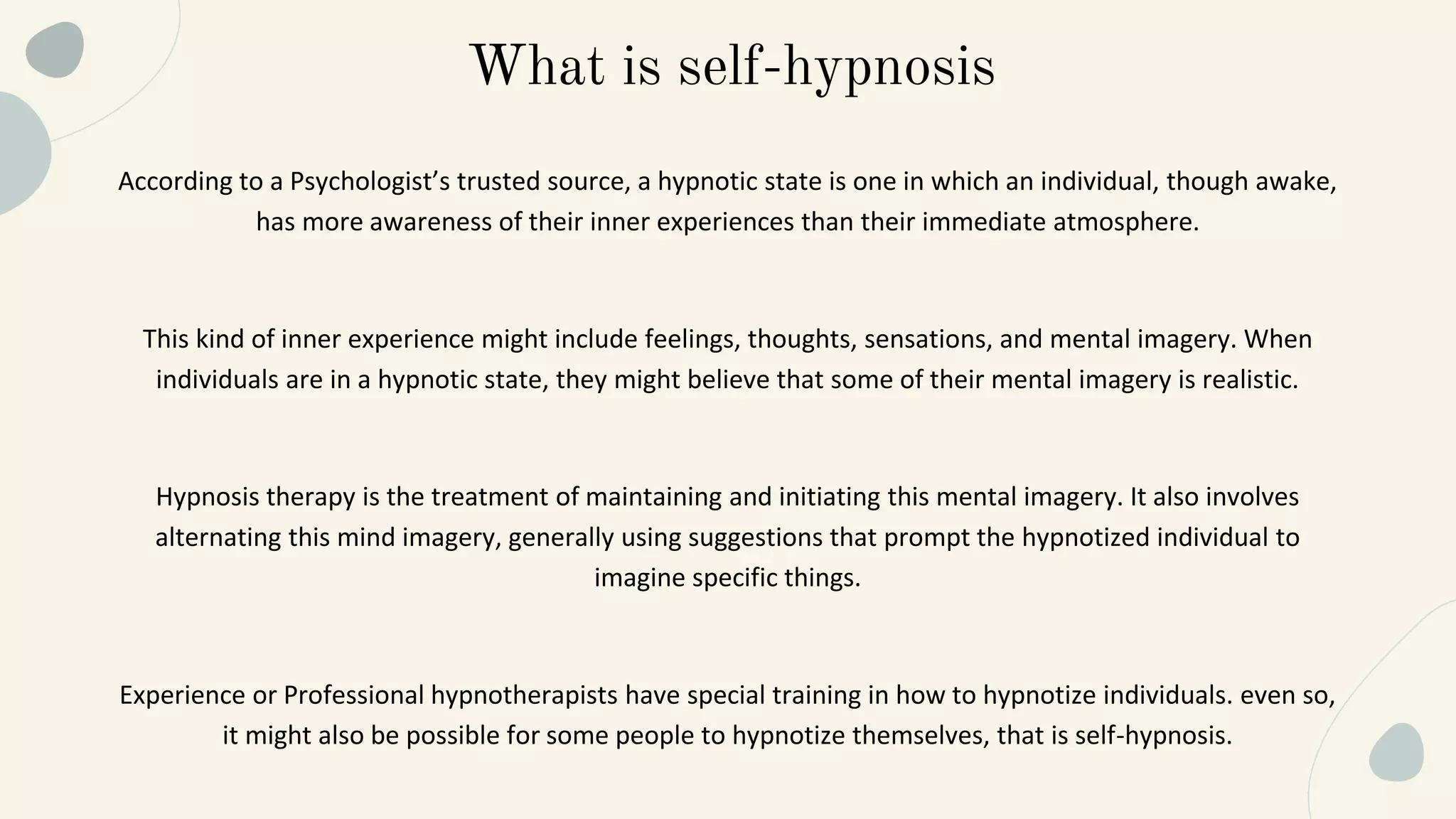 Improving Yourself Through Self Hypnosis | PPTX