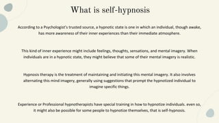 Improving Yourself Through Self Hypnosis | PPT