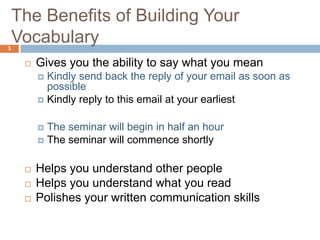 Improve your English vocabulary | PPTX