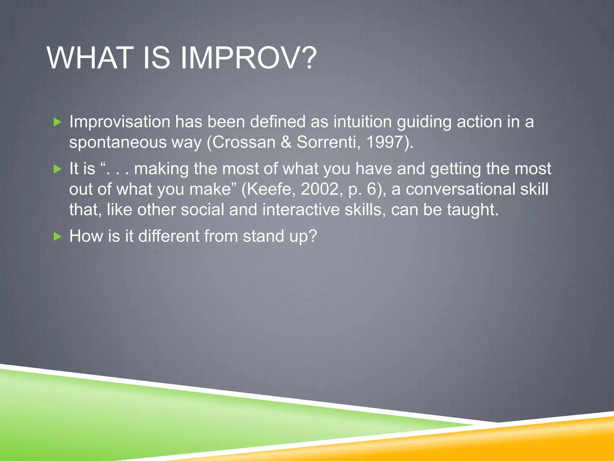 Improv Games for the ESL Classroom | PPTX