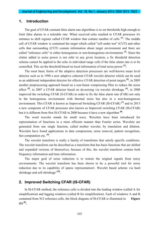Improving.of.is cfar.using.wavelet.de-noising.for.smoothing.the.noise.in.reference.cells | PDF