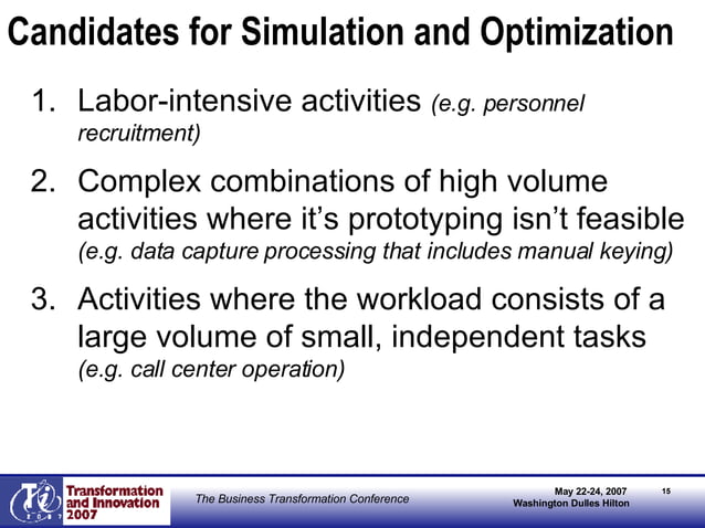 Improving Business Performance: Demystifying Simulation and Optimization | PPT